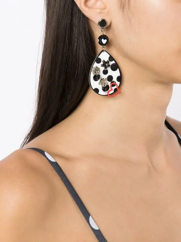 AMIR SLAMA Enamelled Polka-dot Earrings