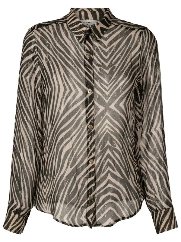 AMIR SLAMA Zebra-print Silk Shirt