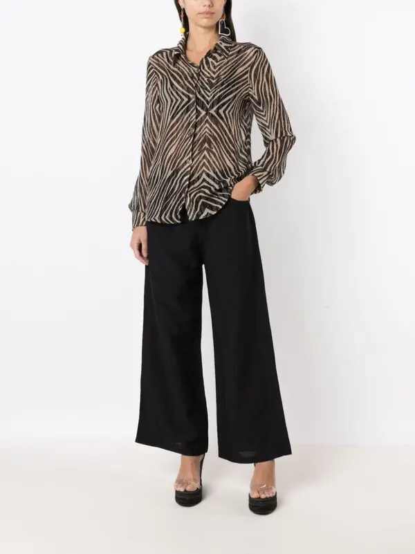 AMIR SLAMA Zebra-print Silk Shirt