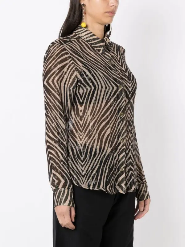 AMIR SLAMA Zebra-print Silk Shirt