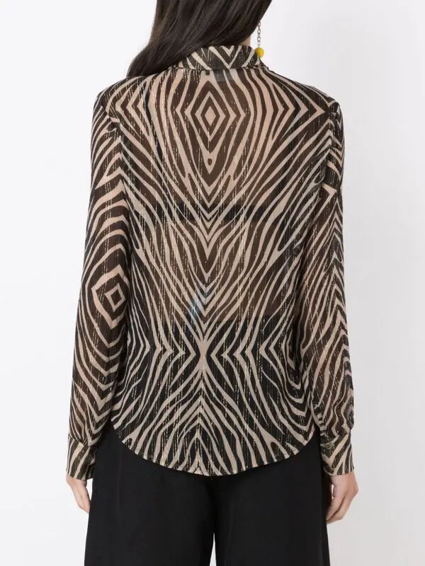 AMIR SLAMA Zebra-print Silk Shirt