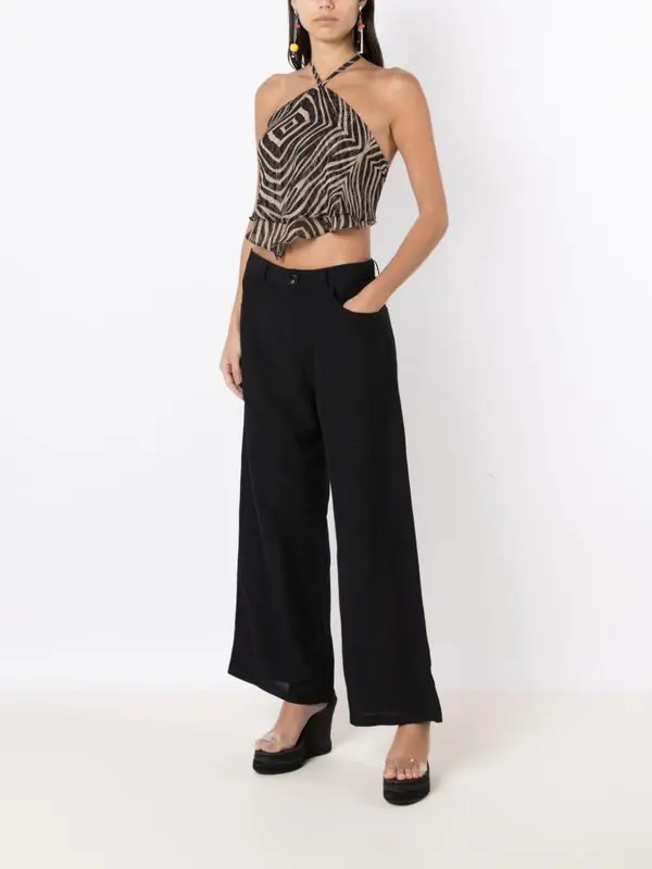 AMIR SLAMA Zebra-print Silk Top