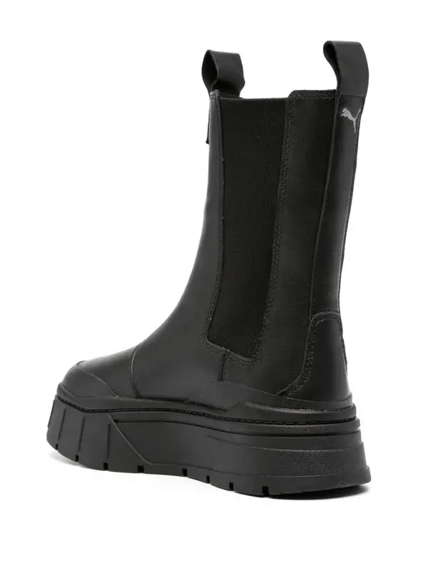 PUMA Mayze Stack 50mm Leather Chelsea Boots - Black