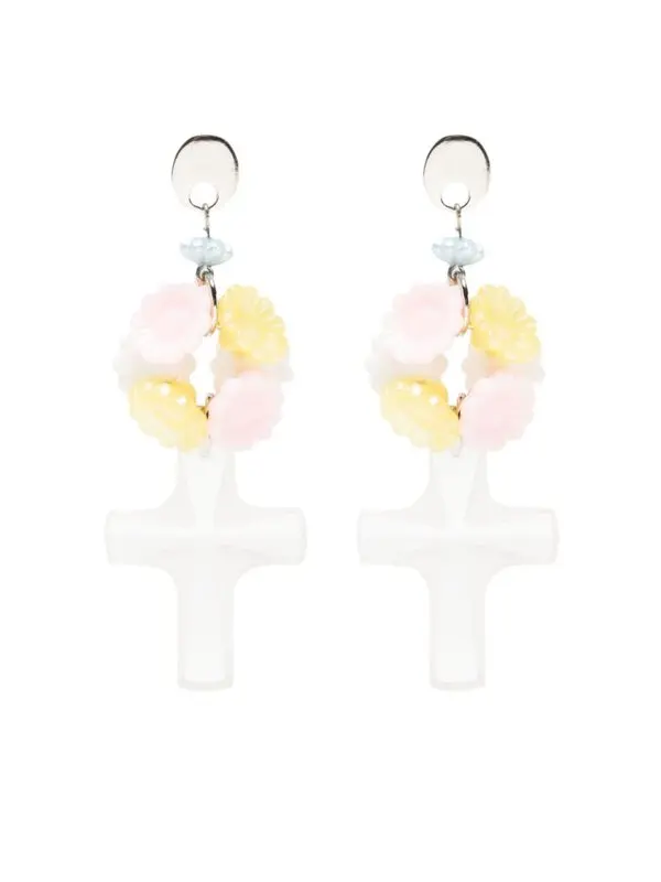 AMIR SLAMA Cross Pendant Earring - Multicolour