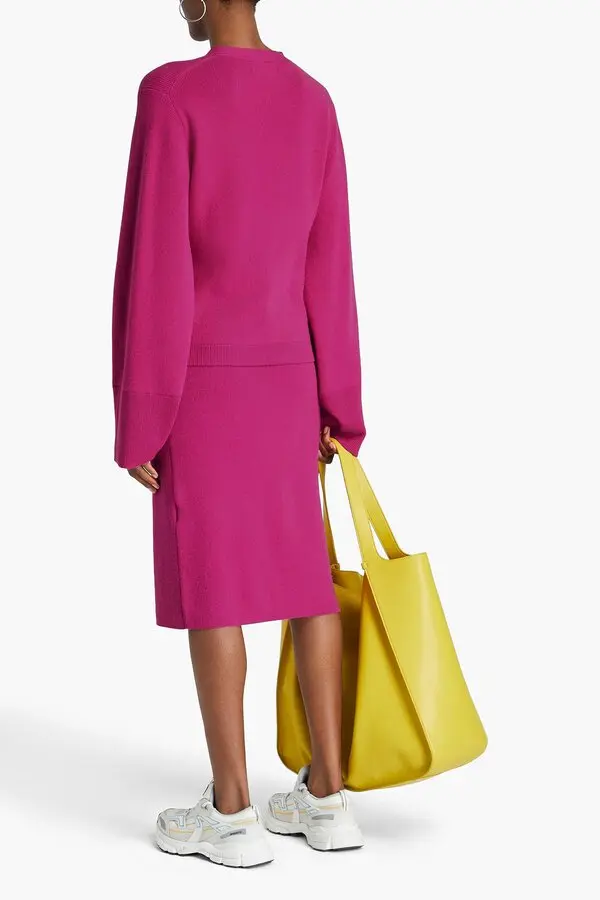 Arch4 Ribbed Cashmere Knee Length Skirt