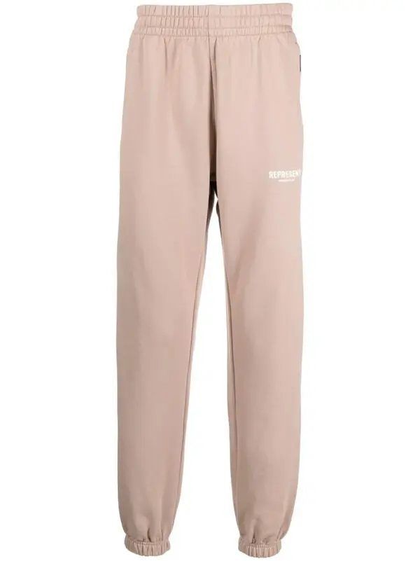 REPRESENT Logo-print Cotton Track Pants - Brown