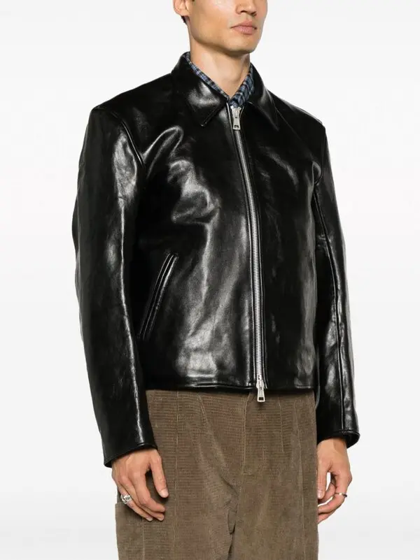 Our Legacy Mini Leather Zipped Jacket - Black