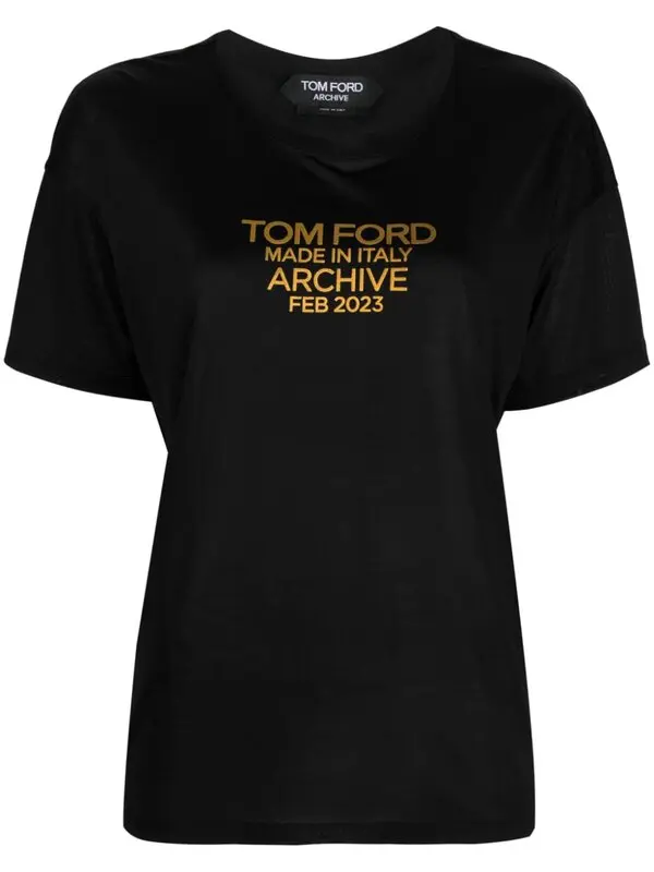 TOM FORD Logo-print Silk T-shirt