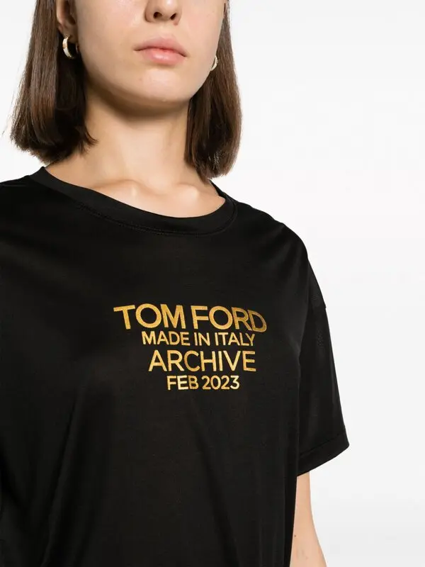TOM FORD Logo-print Silk T-shirt