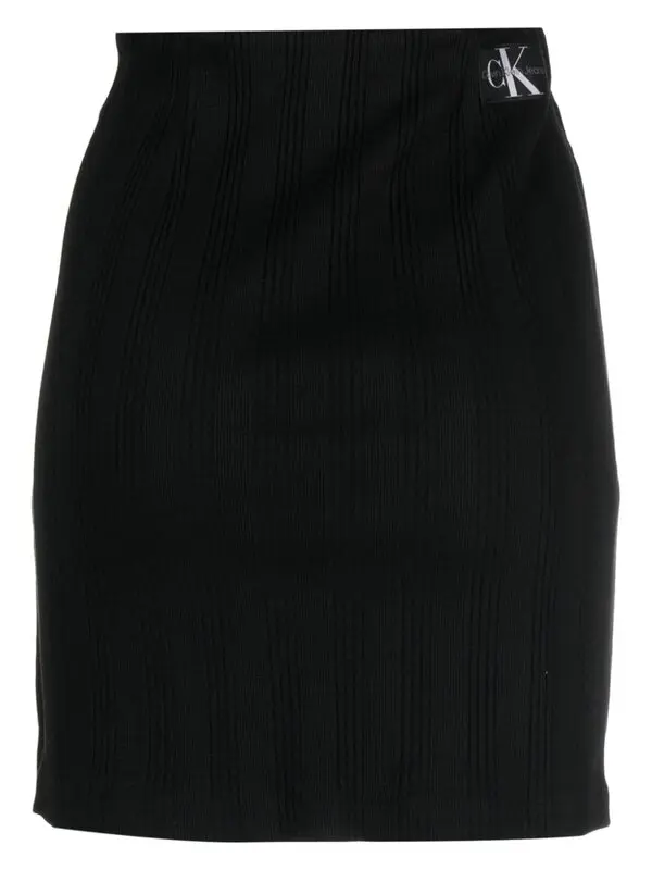 Calvin Klein Logo Patch Cotton Skirt