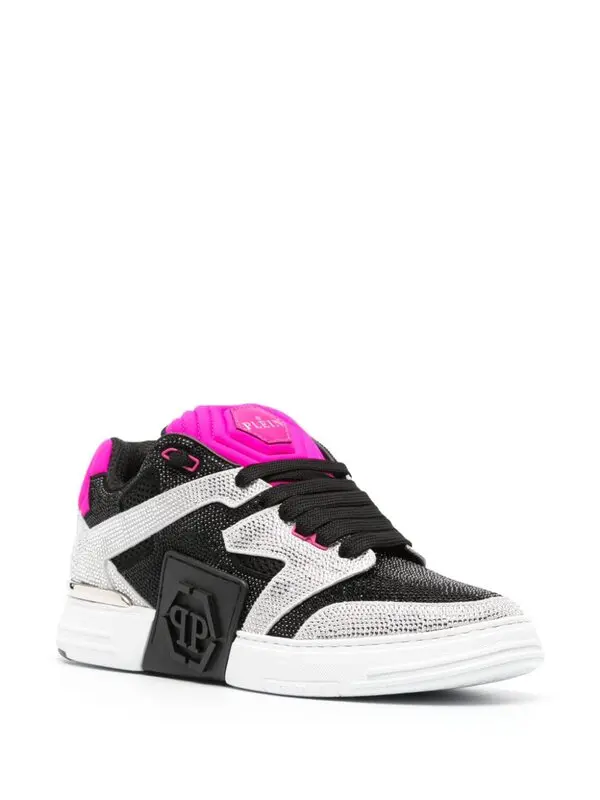 Philipp Plein Crystal-embellished Lace-up Sneakers - Black