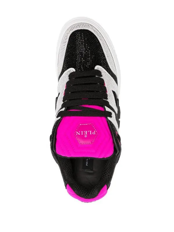 Philipp Plein Crystal-embellished Lace-up Sneakers - Black