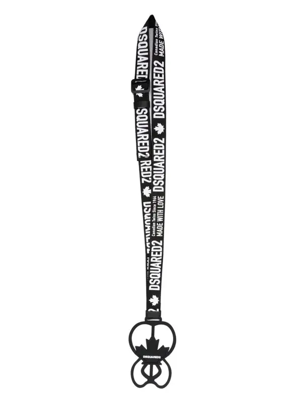 Dsquared2 Maple Leaf-plaque Logo-print Lanyard - Black