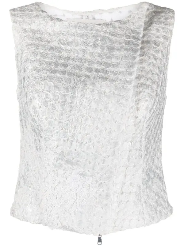 GEMY MAALOUF Embossed Sleeveless Blouse