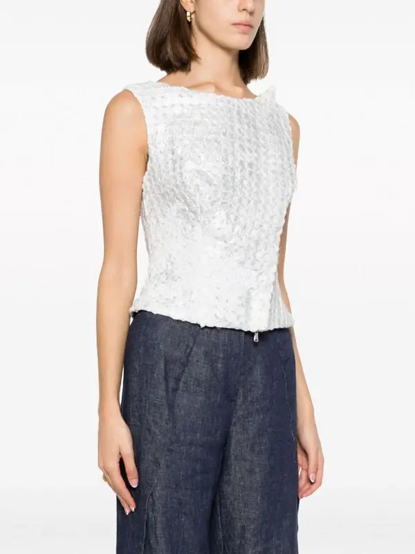GEMY MAALOUF Embossed Sleeveless Blouse