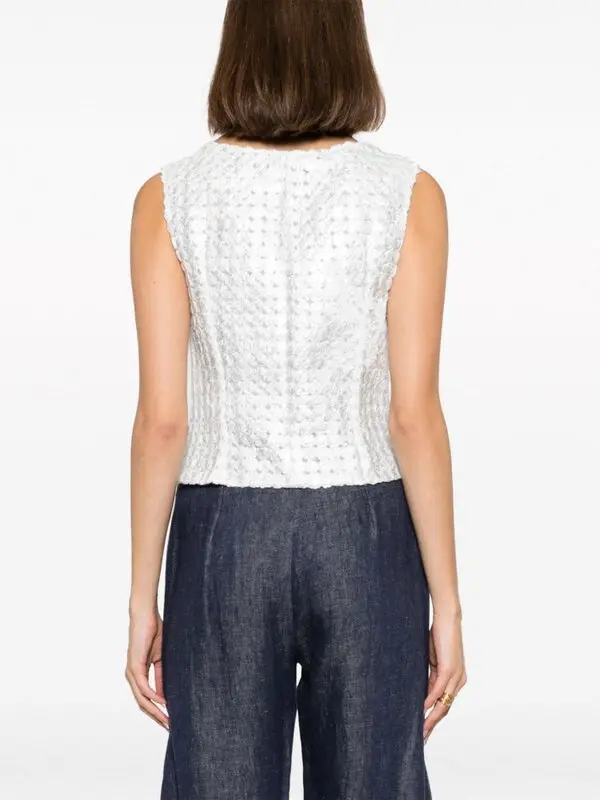 GEMY MAALOUF Embossed Sleeveless Blouse