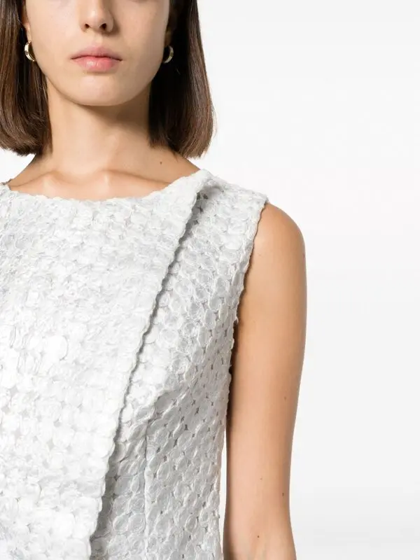 GEMY MAALOUF Embossed Sleeveless Blouse