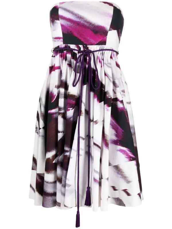 GEMY MAALOUF Off-shoulder Flared Midi Dress - Purple