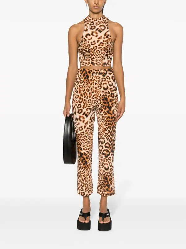 ROTATE BY BIRGER CHRISTENSEN Leopard Print Crop Top