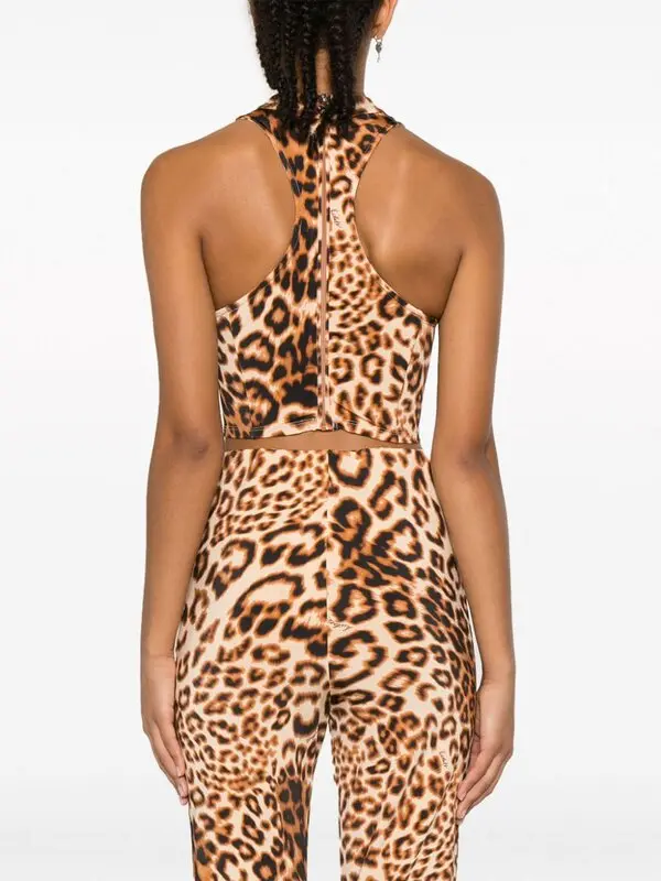 ROTATE BY BIRGER CHRISTENSEN Leopard Print Crop Top
