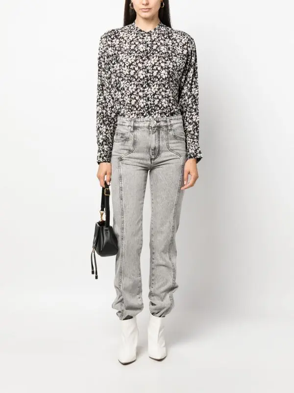 MARANT ETOILE Catchell Floral Print Shirt - Black