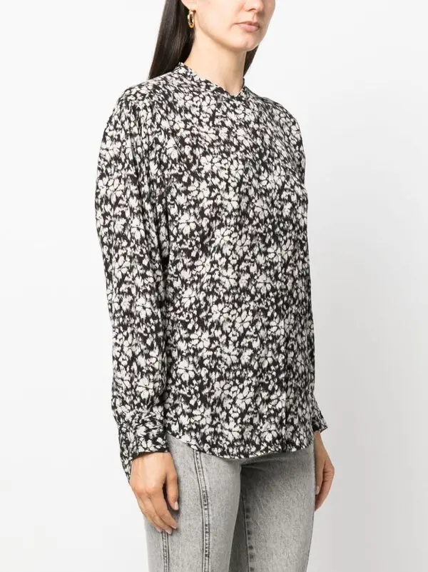 MARANT ETOILE Catchell Floral Print Shirt - Black