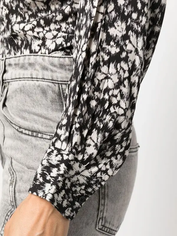 MARANT ETOILE Catchell Floral Print Shirt - Black