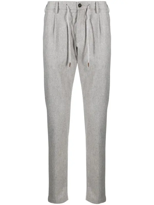 Eleventy Mélange-effect Tapered Trousers - Grey