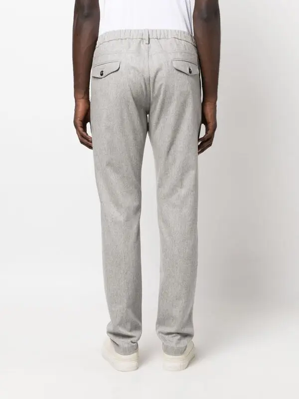 Eleventy Mélange-effect Tapered Trousers - Grey