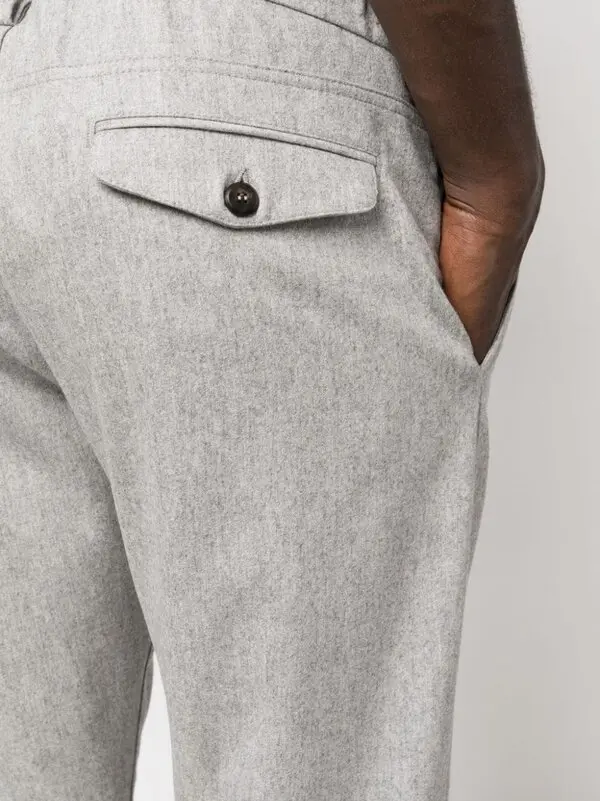 Eleventy Mélange-effect Tapered Trousers - Grey