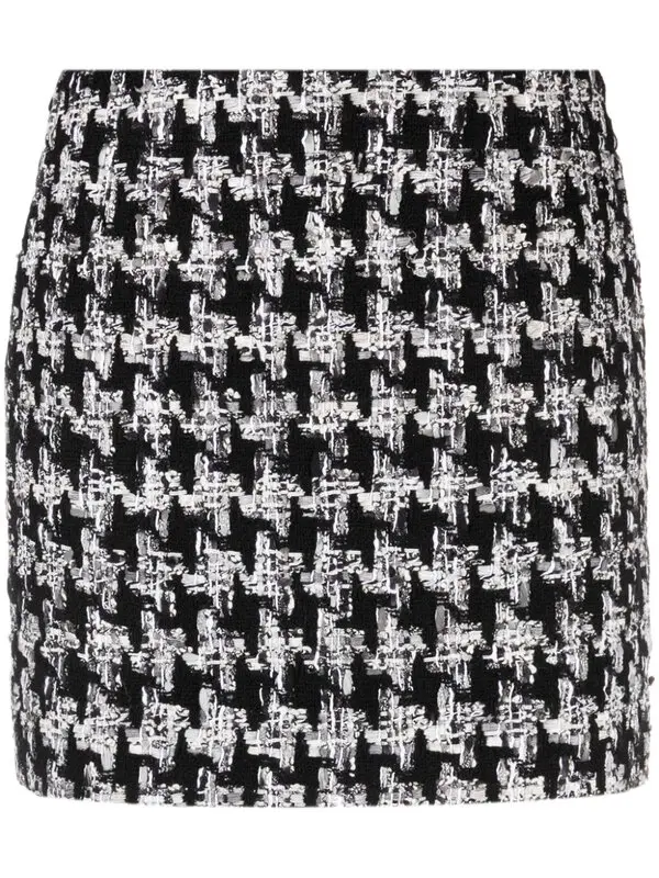 Faith Connexion Houndstooth Knitted Miniskirt