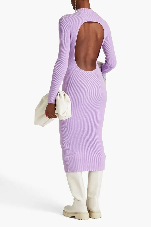 purple cashmere dress $1296 TSE Women's Purple Cashmere Double Knot Sweater Dress Size L
