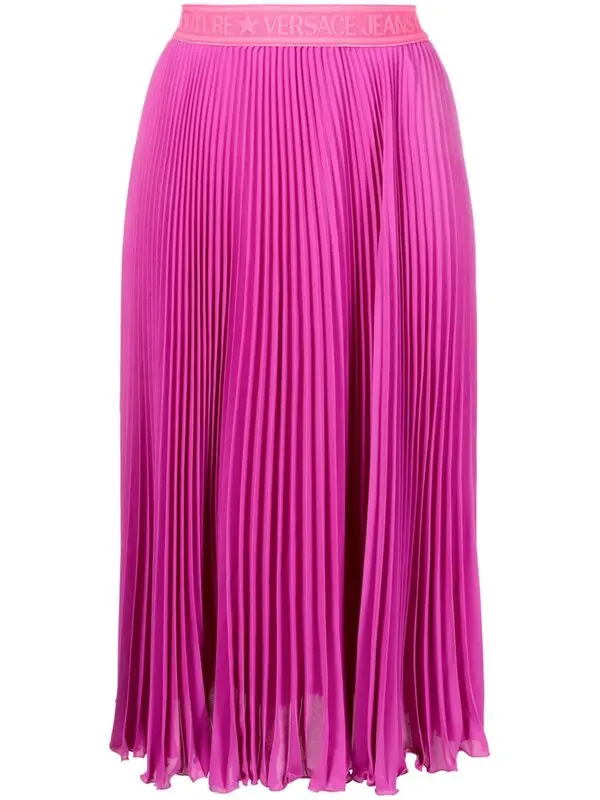 Versace Pleated Midi Skirt - Purple