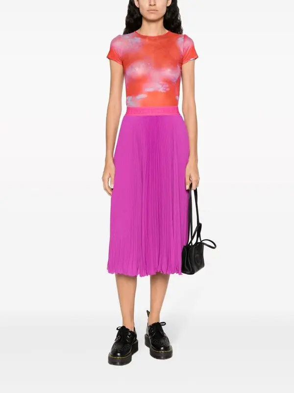 Versace Pleated Midi Skirt - Purple