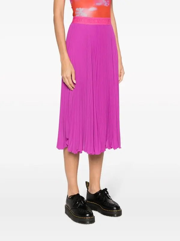 Versace Pleated Midi Skirt - Purple