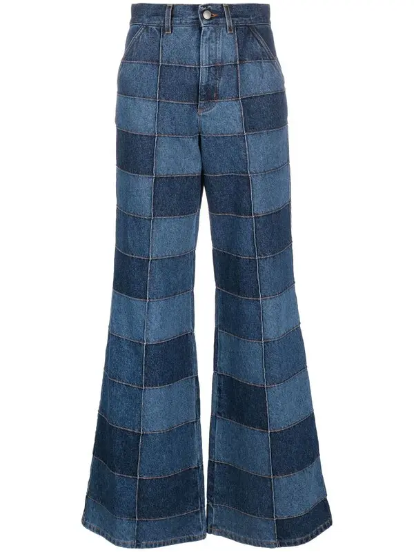 Chloé Patchwork Wide-leg Jeans