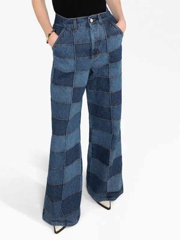 Chloé Patchwork Wide-leg Jeans