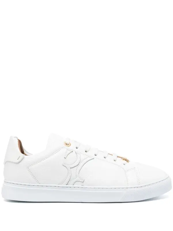 BILLIONAIRE Logo-plaque Low-top Leather Sneakers - White