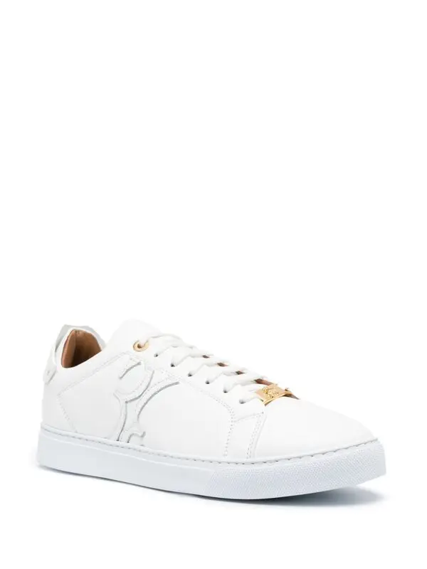 BILLIONAIRE Logo-plaque Low-top Leather Sneakers - White