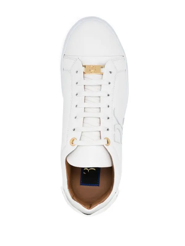 BILLIONAIRE Logo-plaque Low-top Leather Sneakers - White