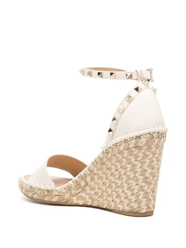 Valentino Garavani Rockstud 105mm Wedge Espadrilles - Neutrals