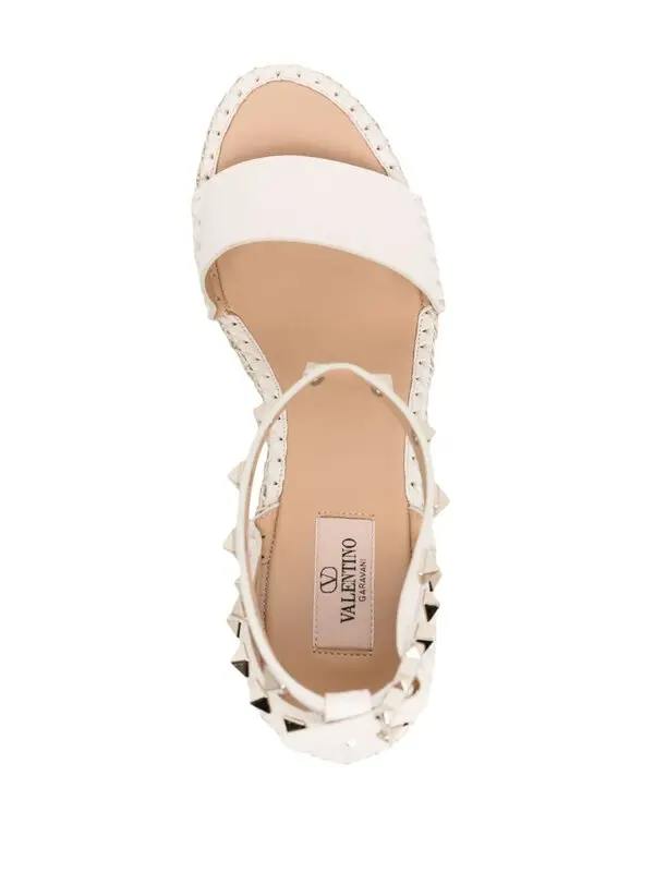 Valentino Garavani Rockstud 105mm Wedge Espadrilles - Neutrals