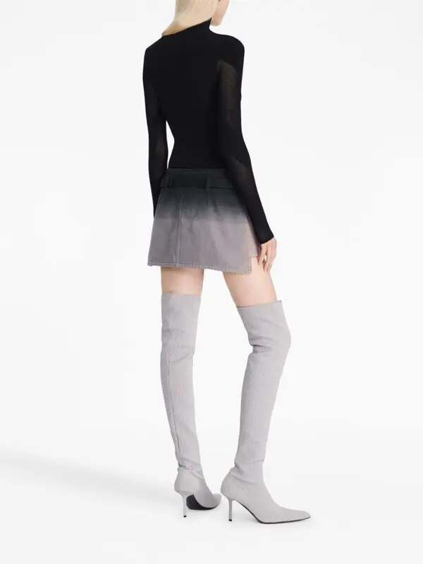 DION LEE Helix Mesh-detail Knitted Top