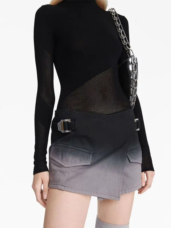 DION LEE Helix Mesh-detail Knitted Top