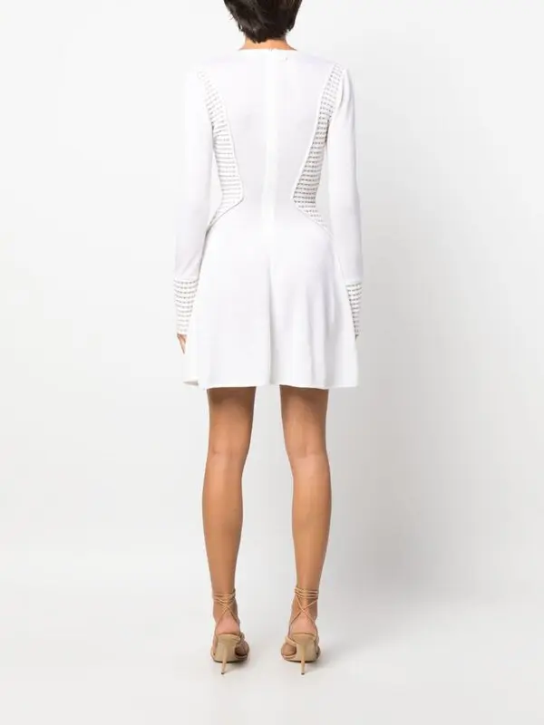 GENNY V-neck Perforated Detail Dress