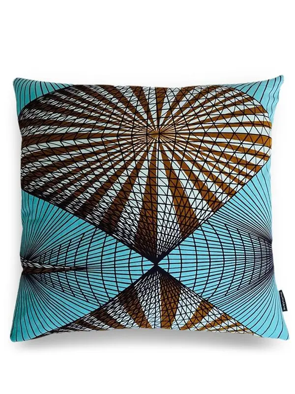 MUMUTANE Isolo Ruse Graphic-print Wool Cushion - Blue