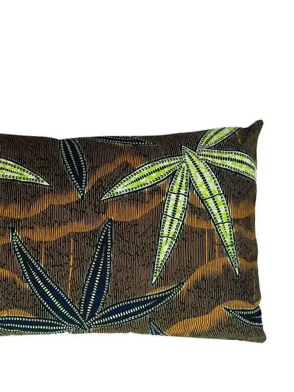 MUMUTANE Iki Aloe Vera Lime Leaf-print Wool Cushion