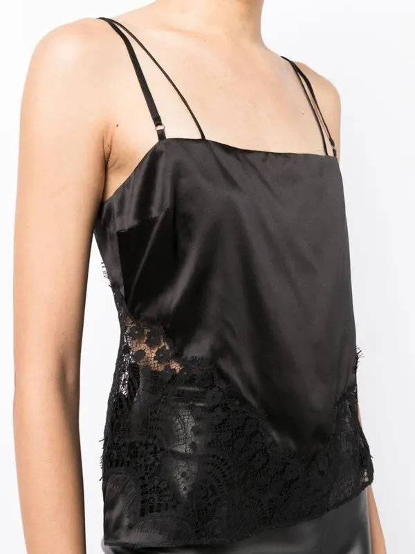 TOM FORD Lace-detail Sleeveless Satin Top