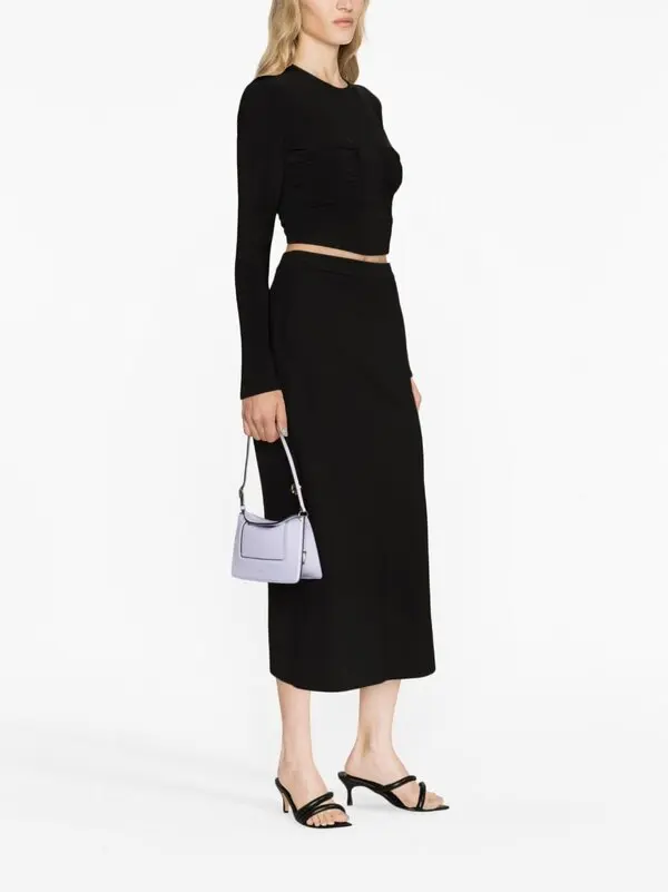 Pinko Logo-engraved Button High-waisted Midi Skirt