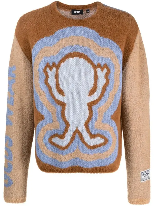 Gcds Wirdo Win Hairy Jacquard Jumper
